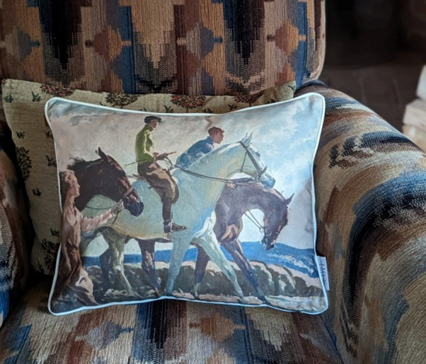 Isabel Scott x Frederic Whiting "Morning Ride" Cushion – Glaze & Gordon