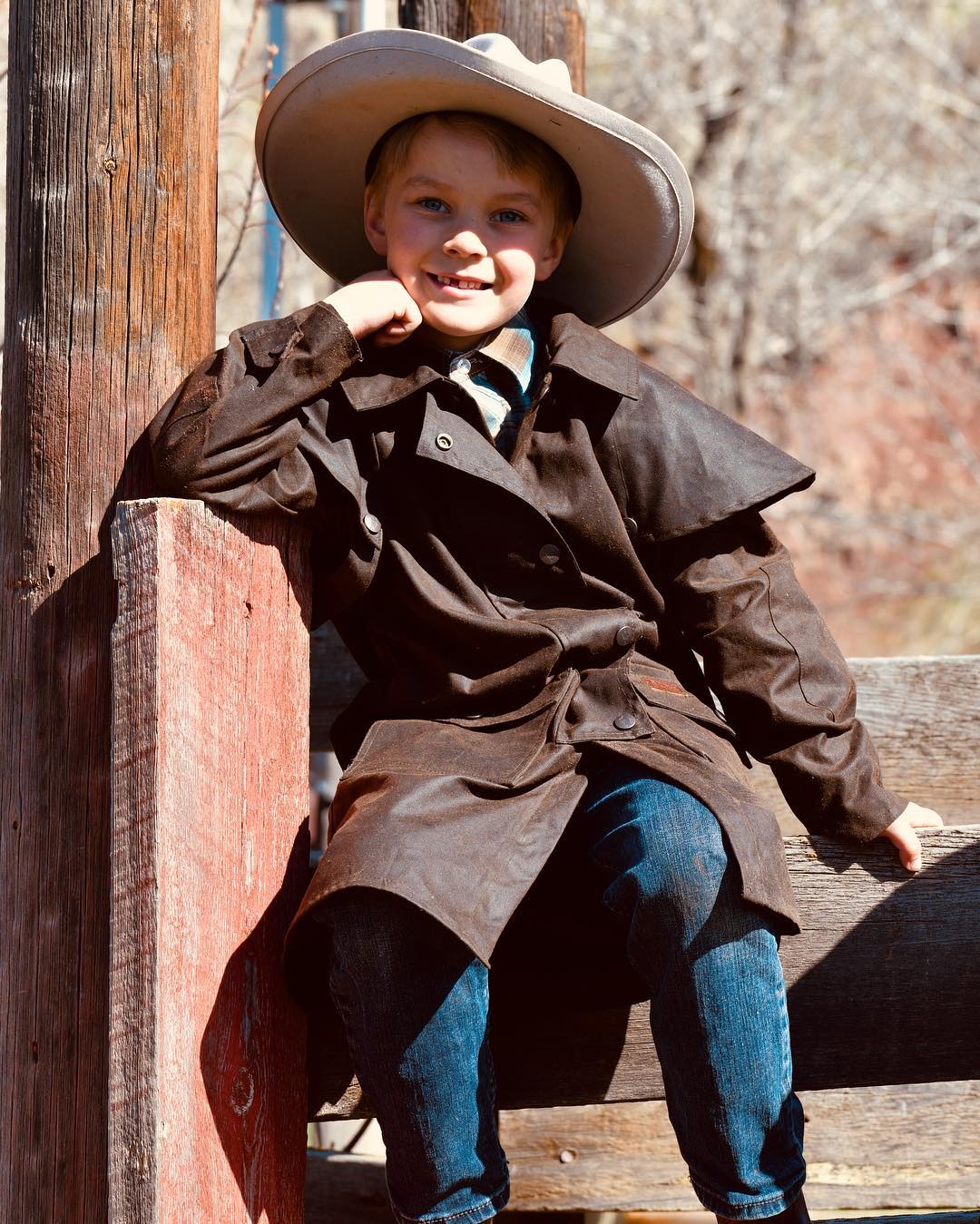 Outback Kids Long Oilskin Coat - The Kids Duster – Glaze & Gordon