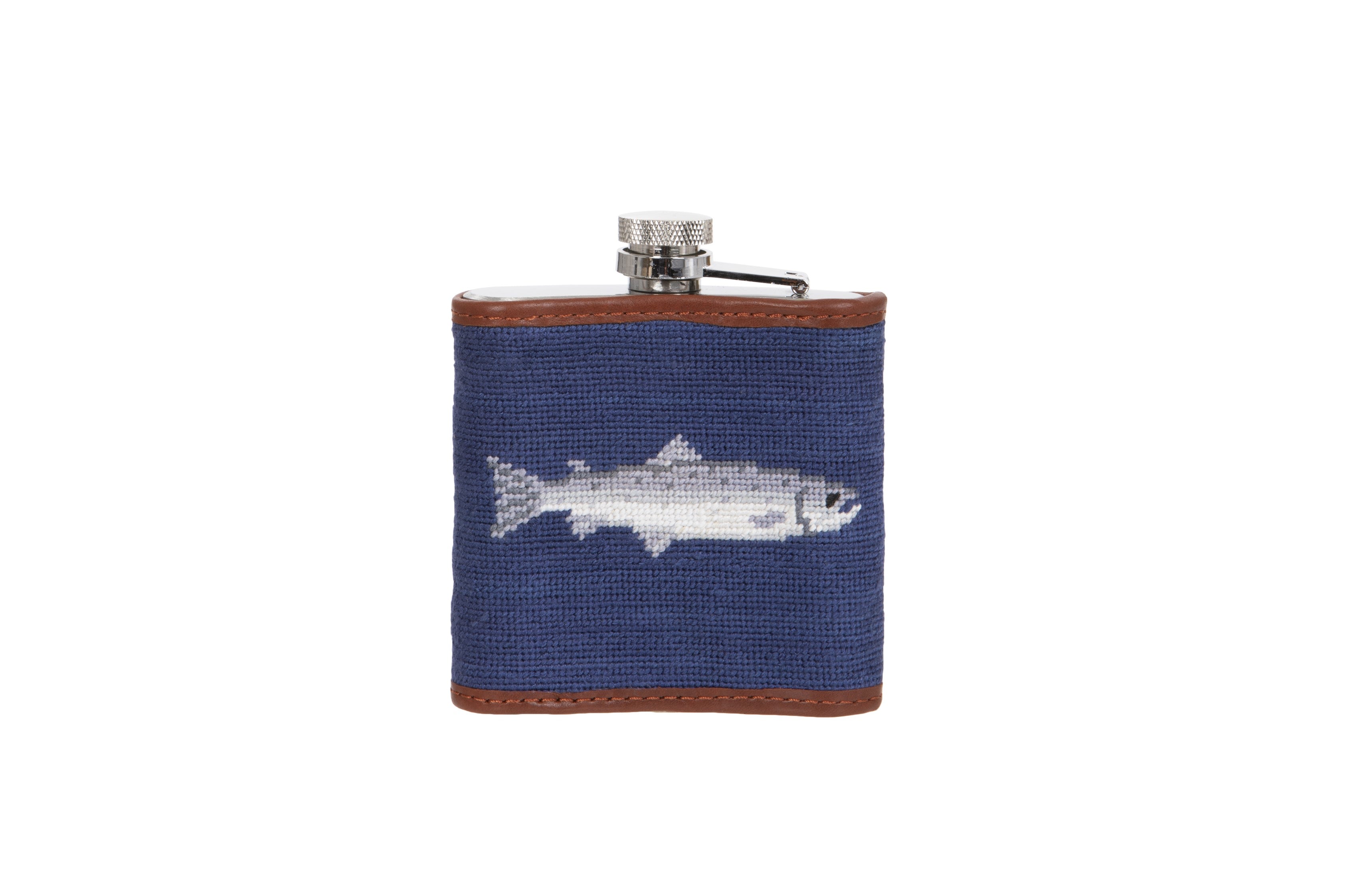 Glaze & Gordon Salmon Needlepoint Hip Flask - 15% of sales go to the A